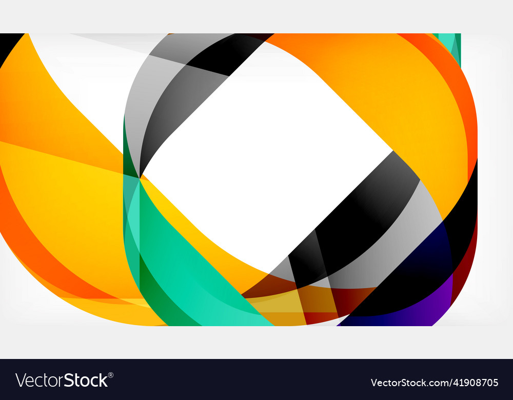 Abstract square shape with overlapping waves Vector Image