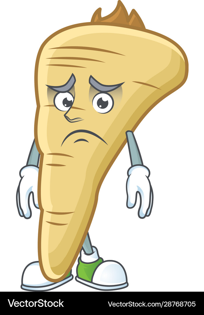 Afraid parsnip cartoon character mascot design Vector Image
