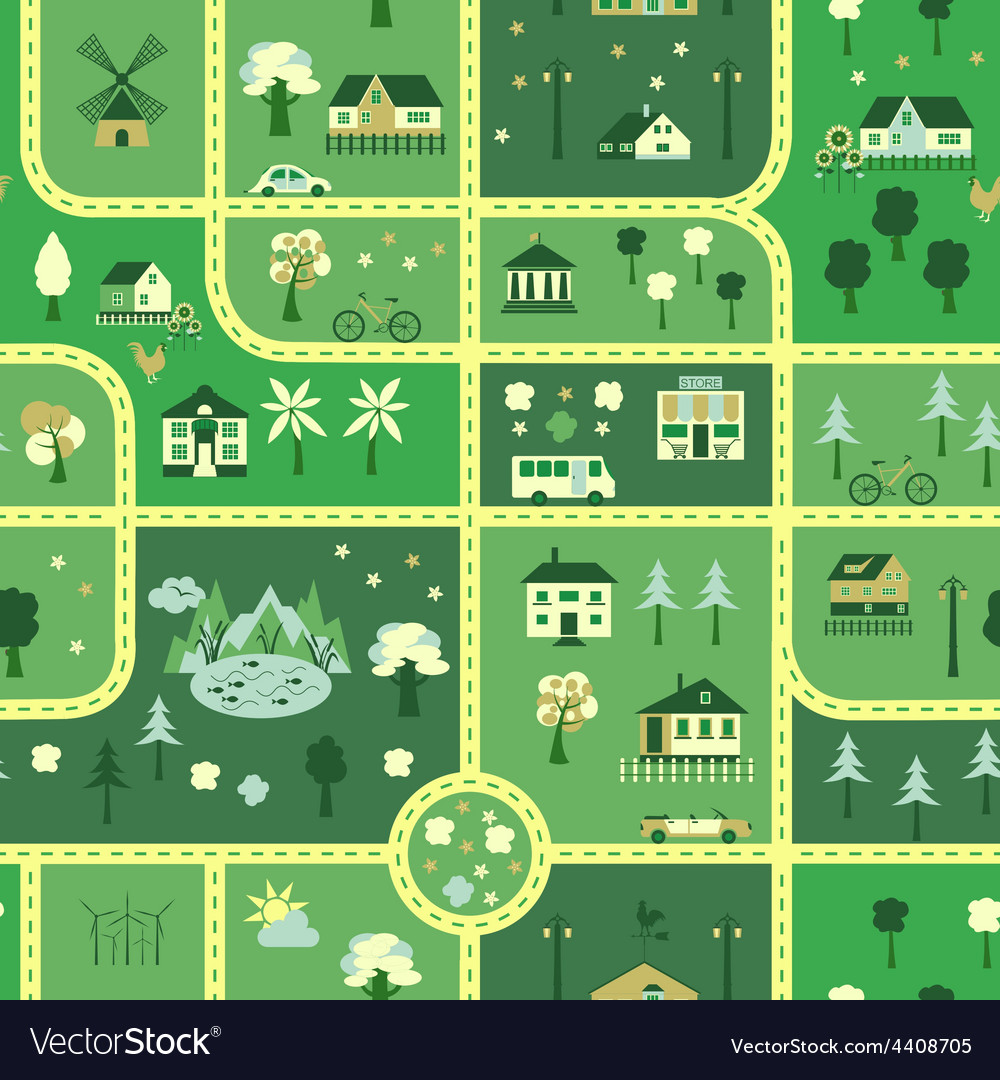 City map seamless pattern Royalty Free Vector Image