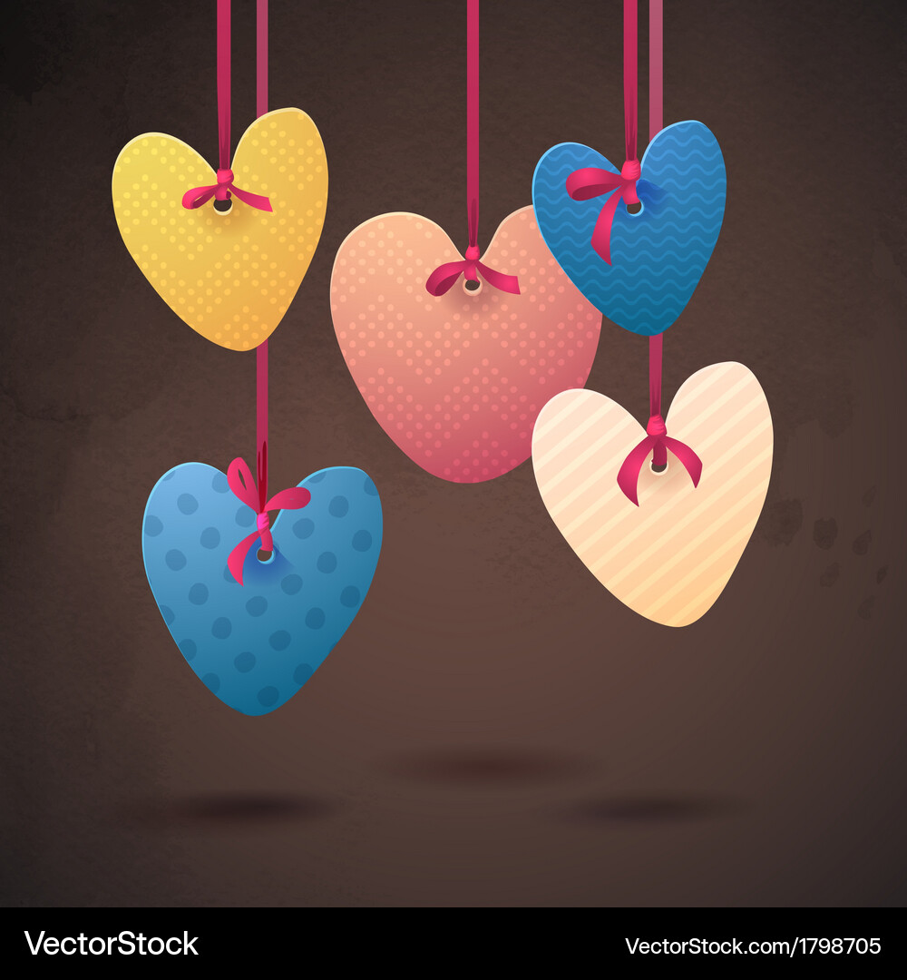Happy valentines day paper retro hearts Royalty Free Vector