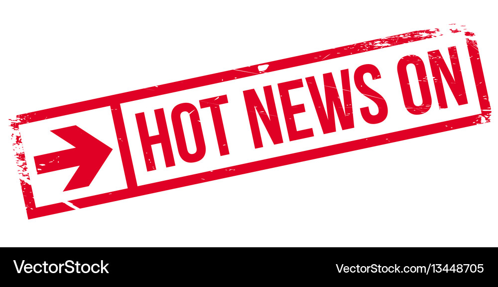 Hot news on rubber stamp Royalty Free Vector Image