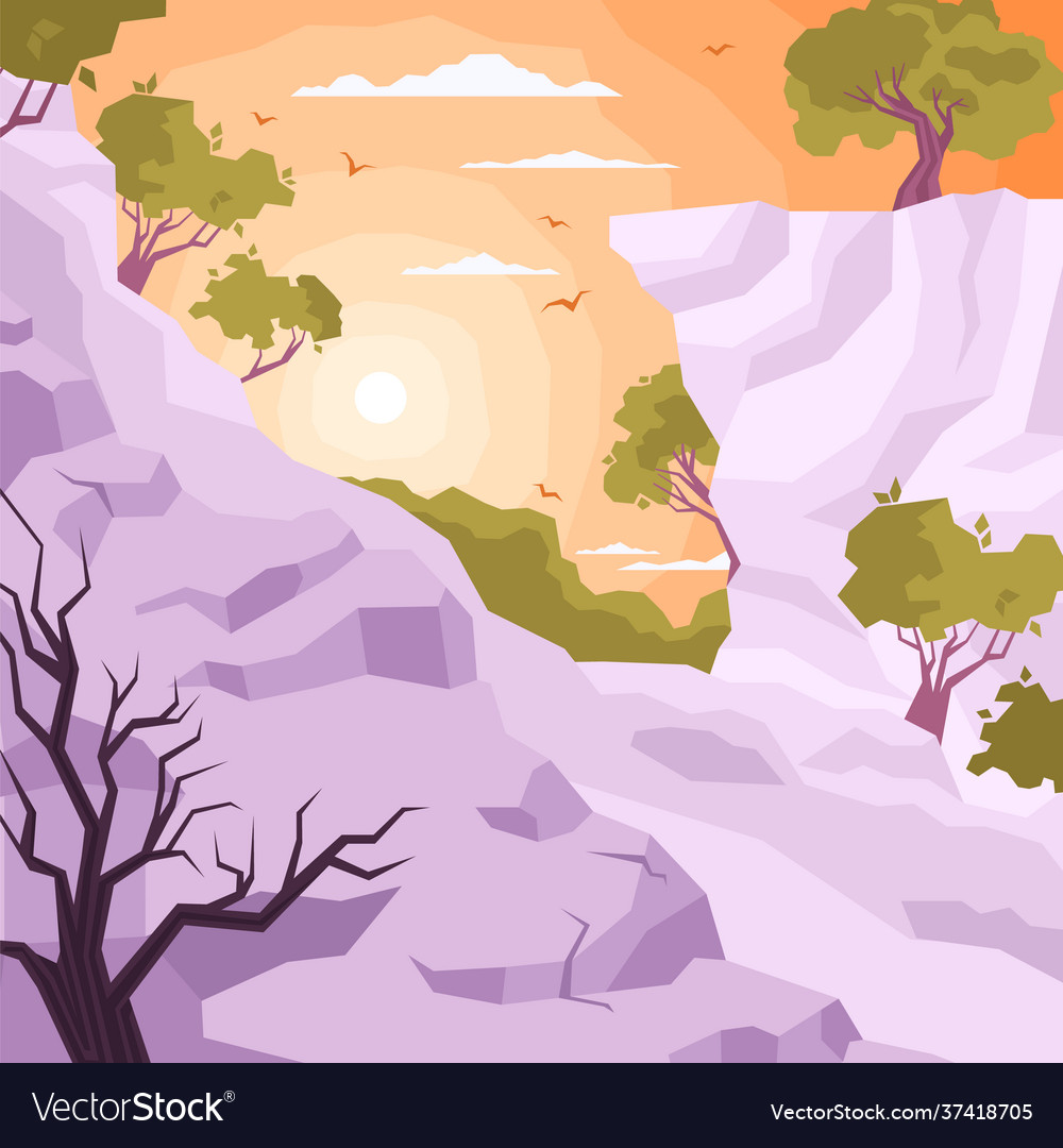 Landscape colored flat composition Royalty Free Vector Image