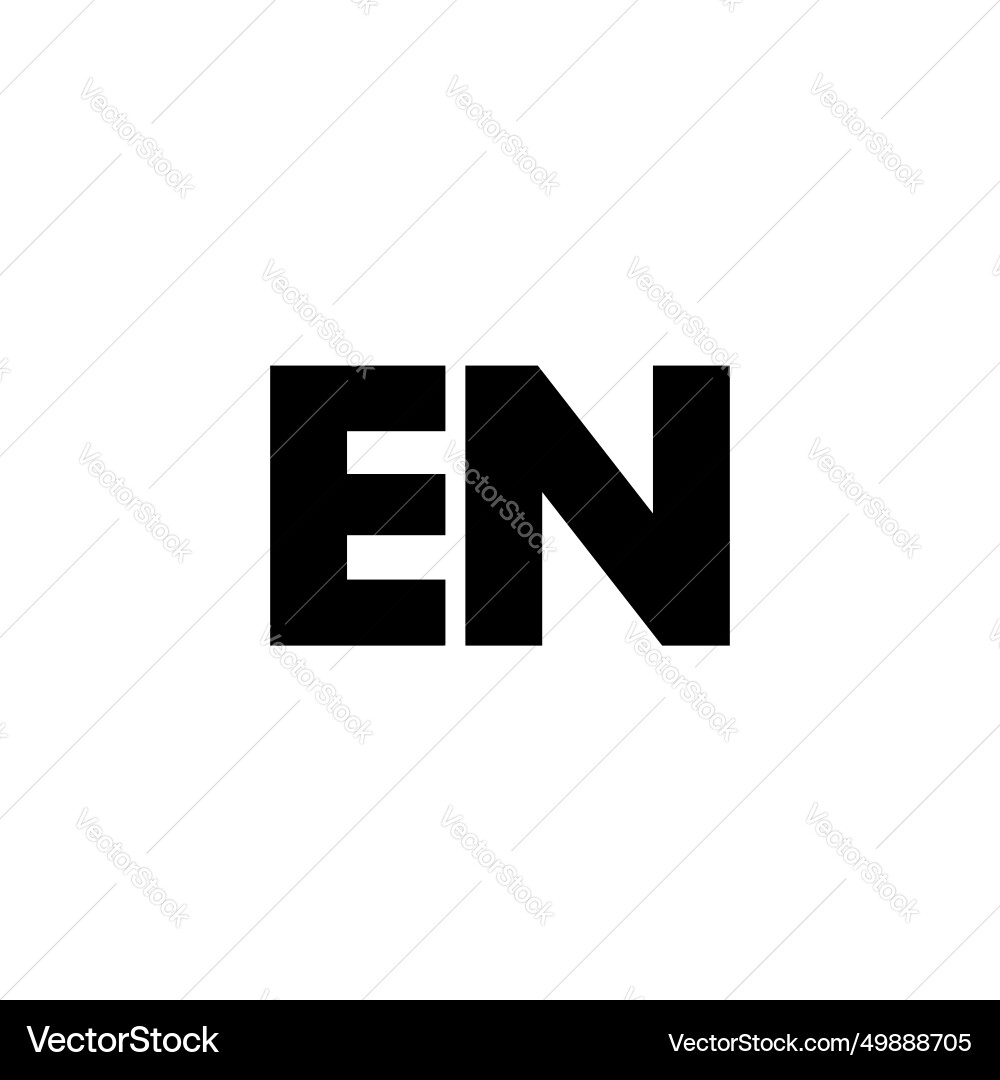 Letter e and n en logo design template minimal Vector Image
