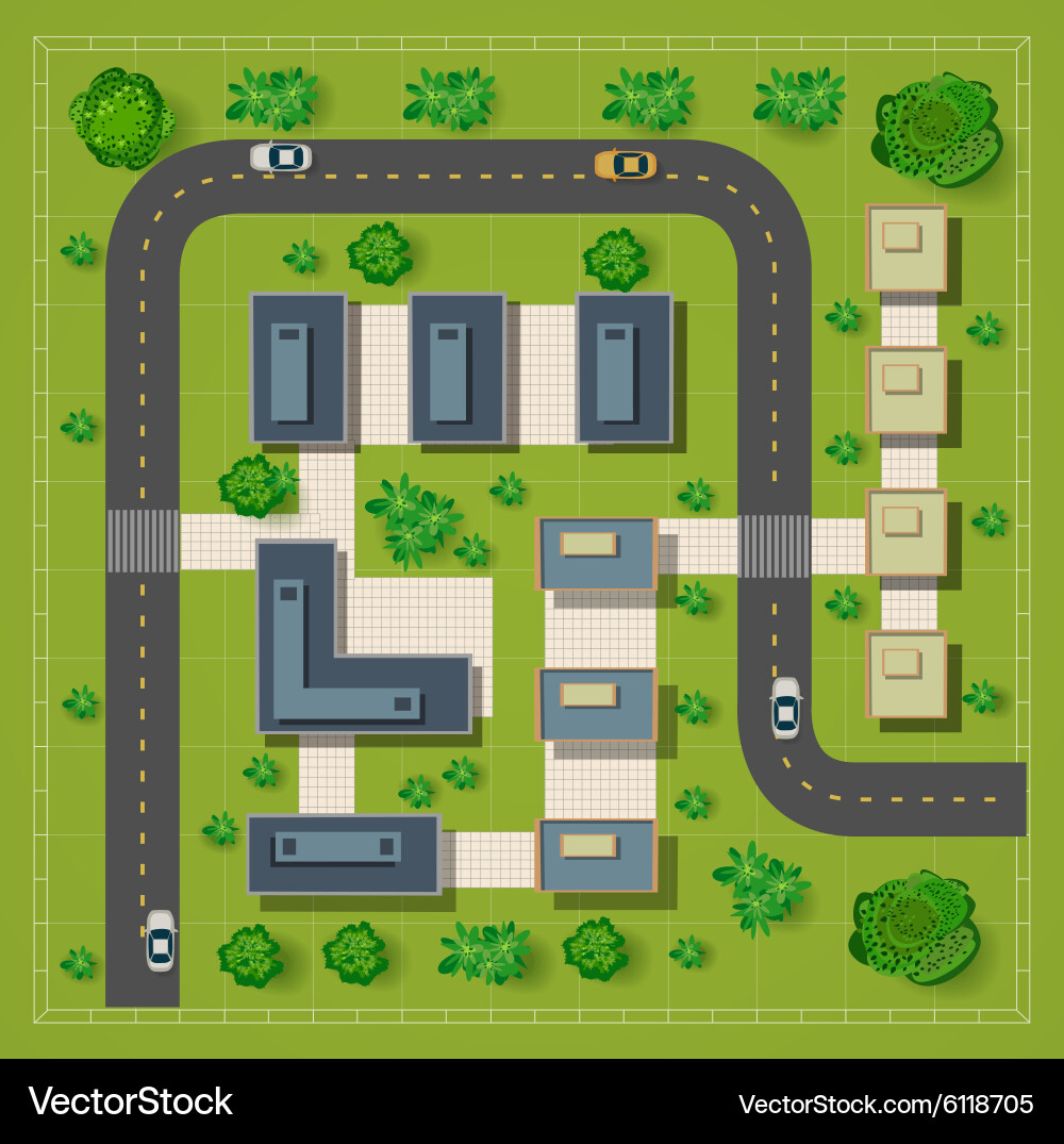 Map of a top view from the rooftops Royalty Free Vector