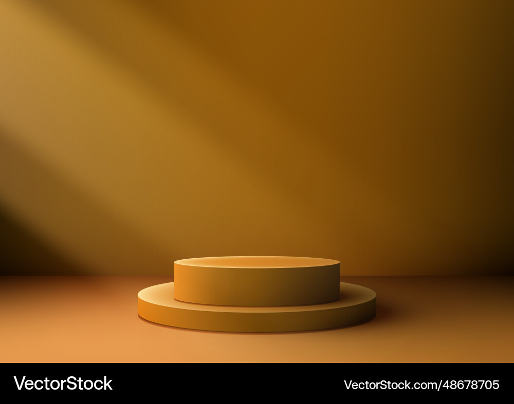 Mockup stylish yellow podium steps Royalty Free Vector Image