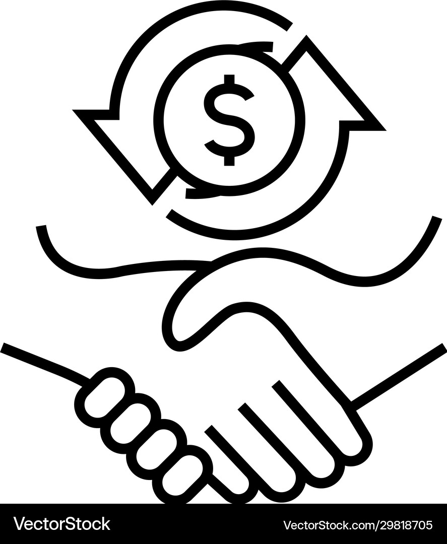 Partnership agreement line icon concept sign Vector Image