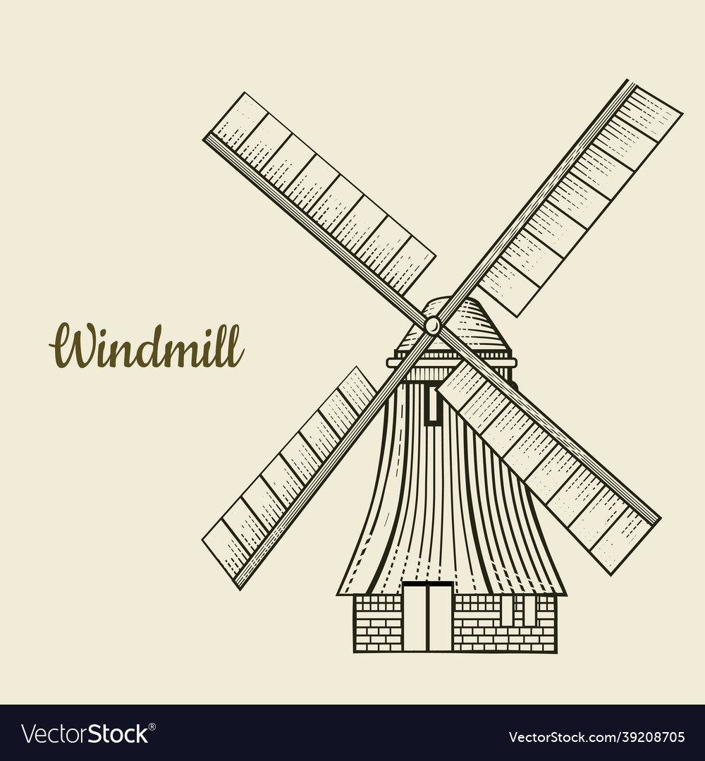 Retro windmill element Royalty Free Vector Image