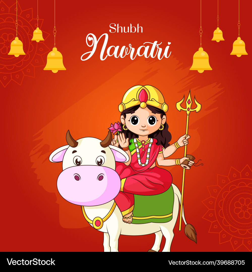 Shubh navratri banner design Royalty Free Vector Image
