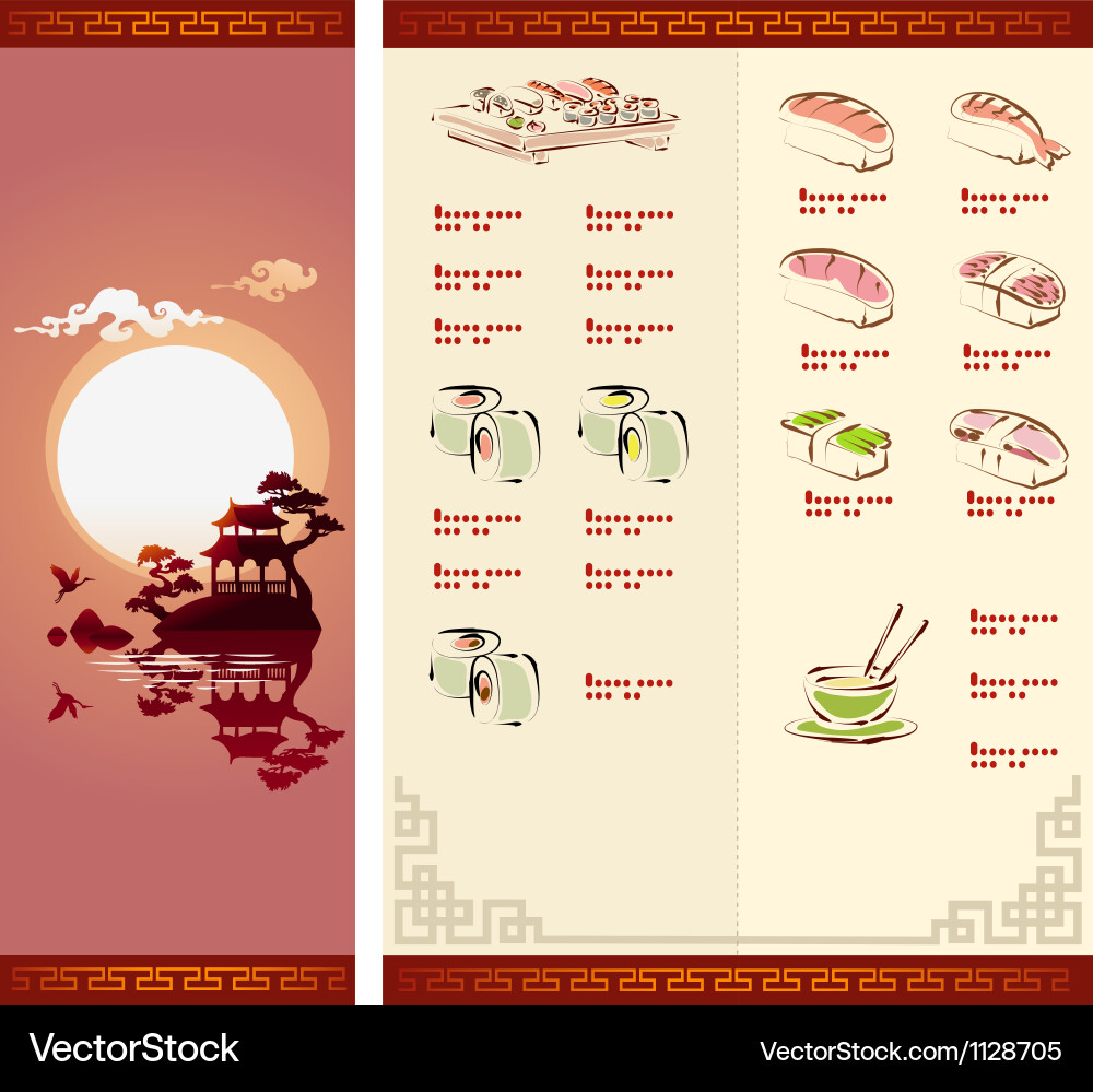 Template Design of Sushi Menu Royalty Free Vector Image