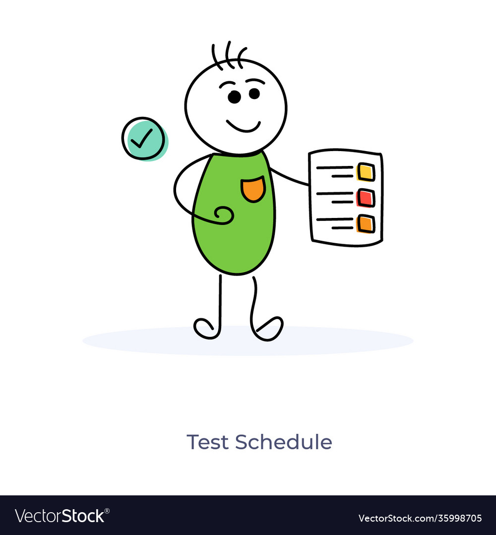 Test schedule Royalty Free Vector Image - VectorStock