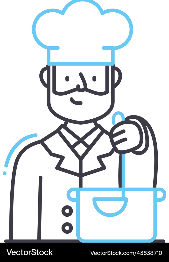 Chef man line icon outline symbol Royalty Free Vector Image