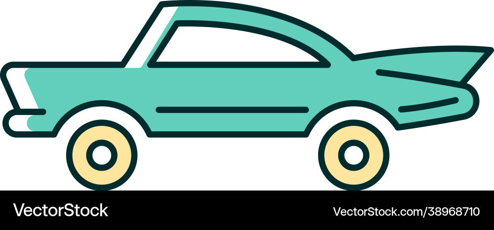 Classic car rgb color icon Royalty Free Vector Image