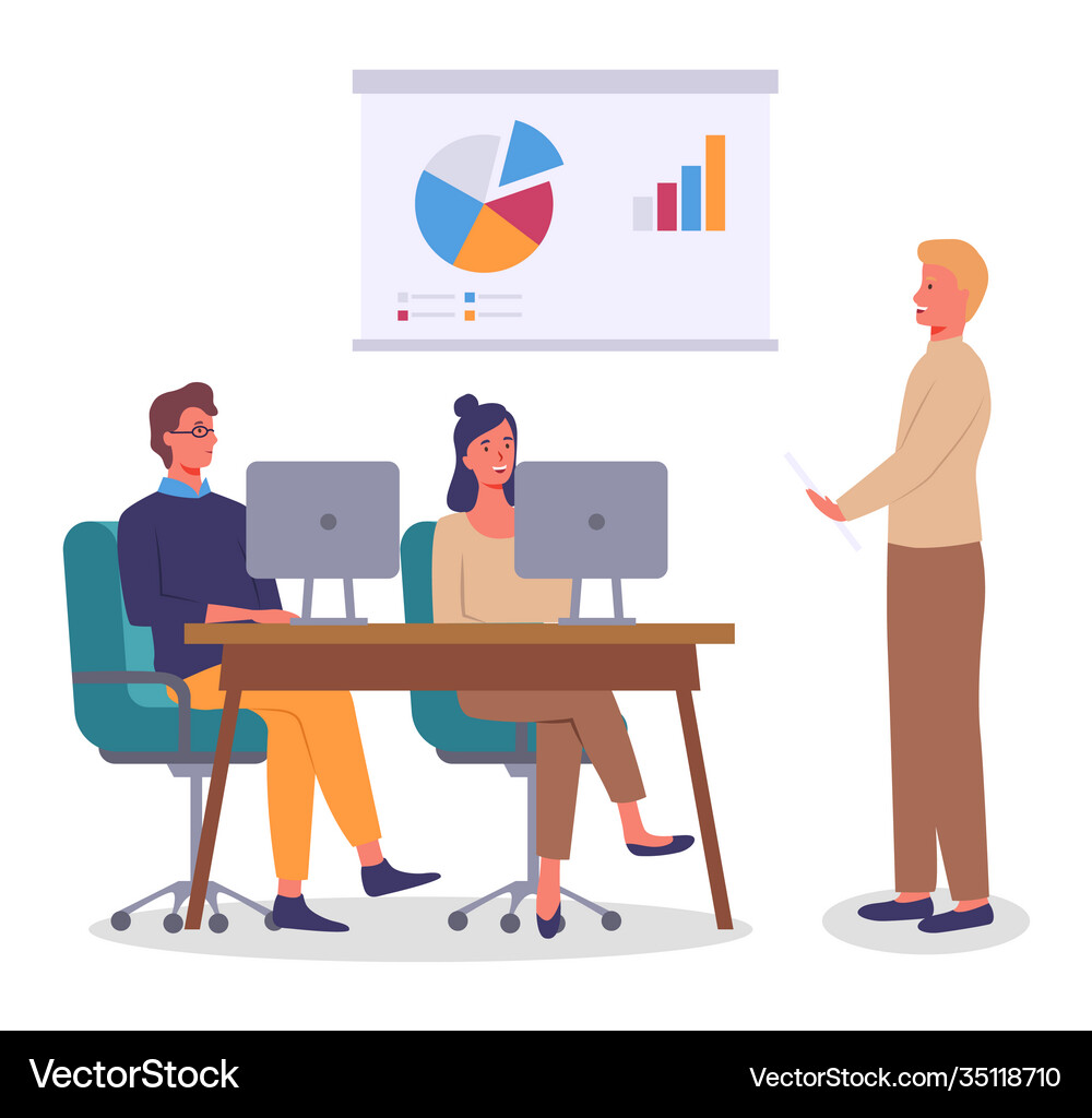 Conference business meeting group workers Vector Image