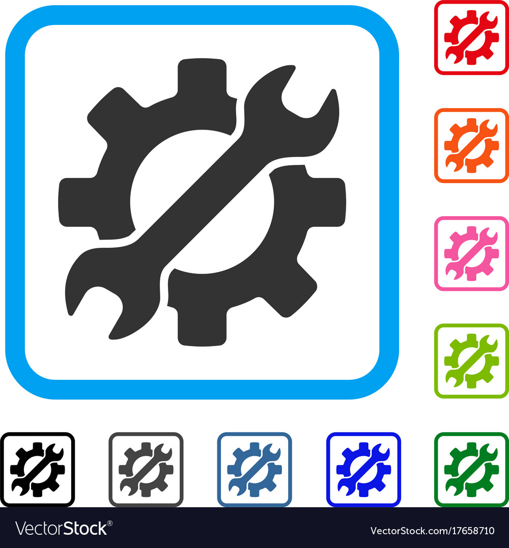 Configure wrench and gear framed icon Royalty Free Vector Configure wrench and gear framed icon Royalty Free Vector