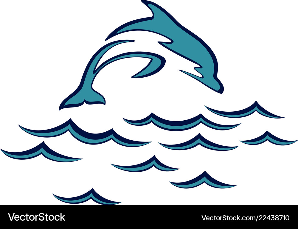 Dolphin in the sea Royalty Free Vector Image - VectorStock