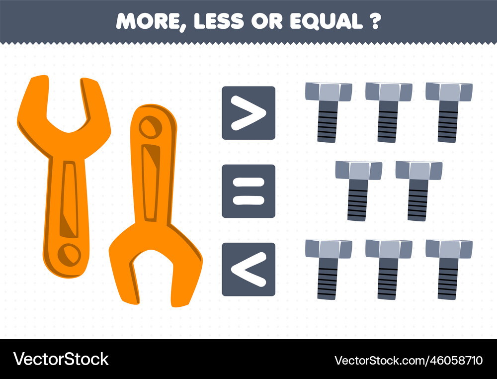 Education game for children more less or equal Vector Image