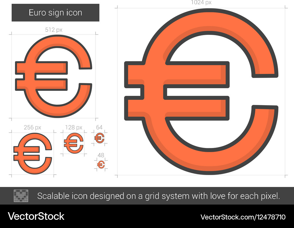 Euro sign line icon Royalty Free Vector Image - VectorStock