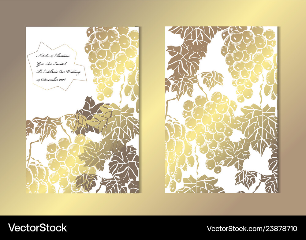 Golden floral cards set Royalty Free Vector Image