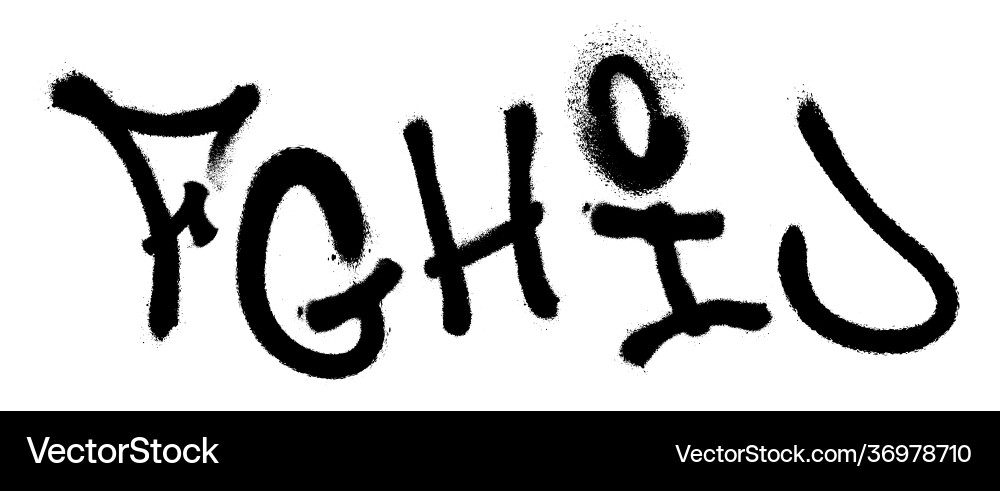 Graffiti spray font alphabet part 2 Royalty Free Vector