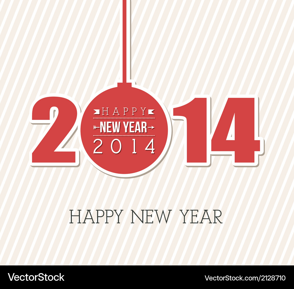 Happy new year 2014 over lineal background Vector Image
