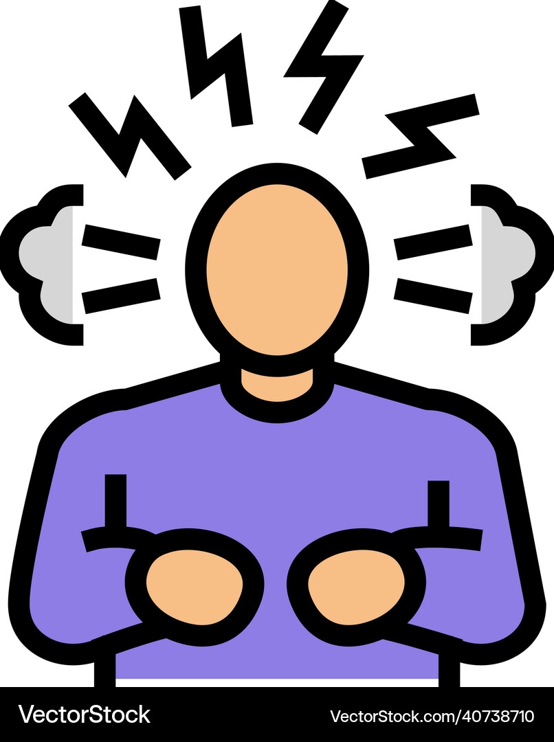 Irritability depression or anxiety color icon Vector Image