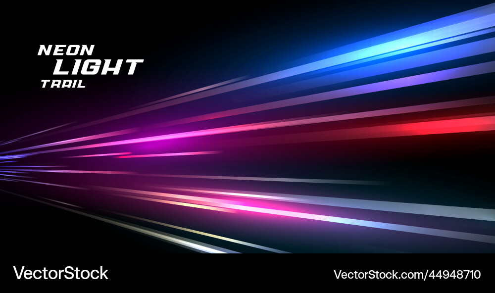 Neon speed lights motion background Royalty Free Vector