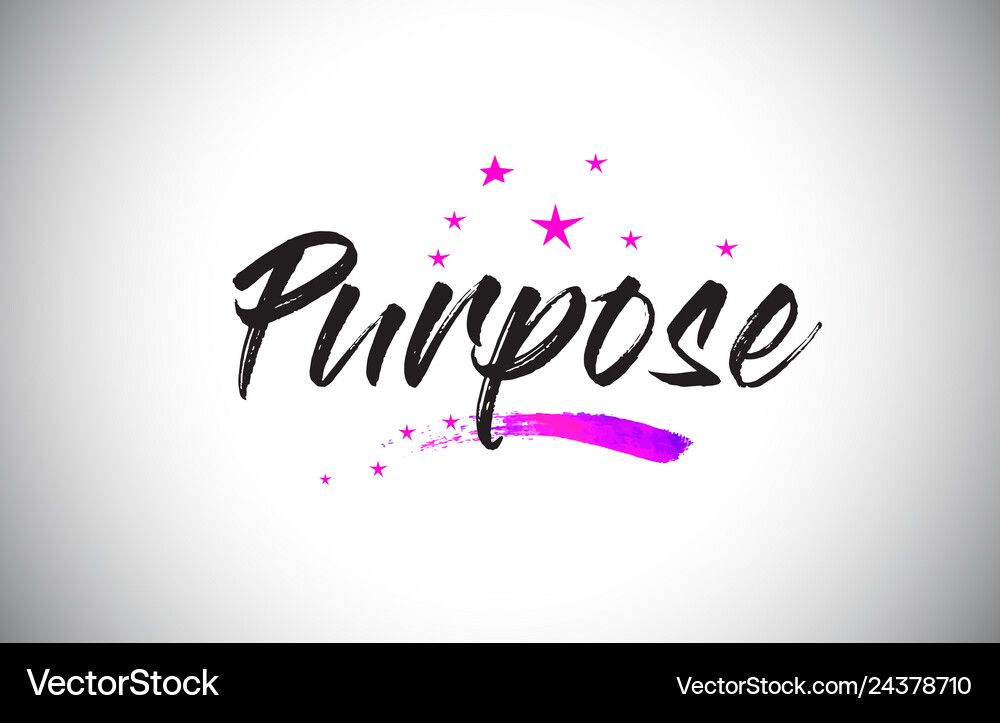 Purpose handwritten word font with vibrant violet Vector Image