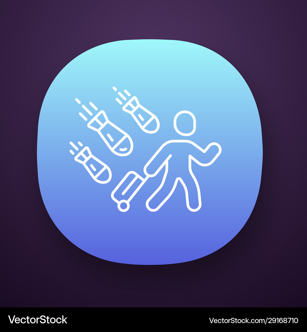 Refugee app icon humanitarian aid and evacuation Vector Image