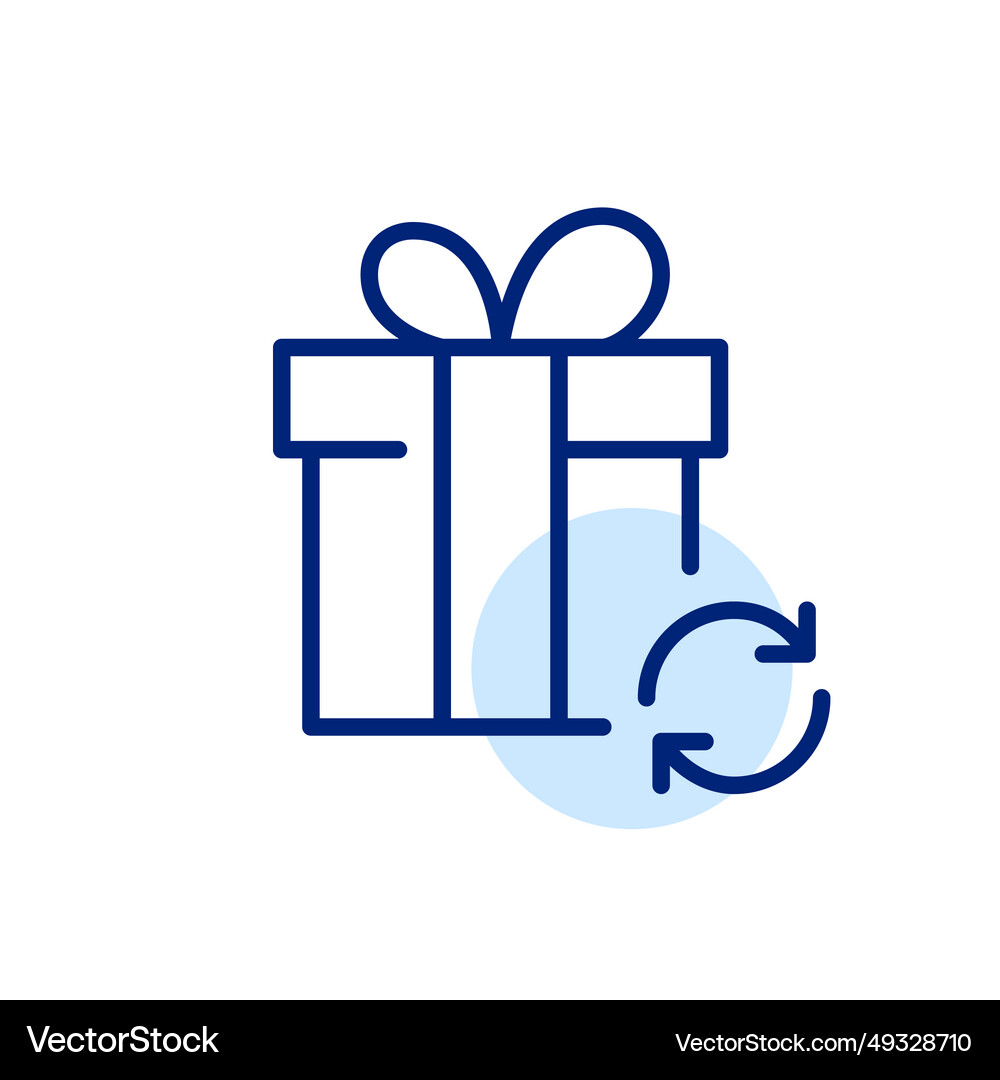 Store return or exchange service gift box Vector Image