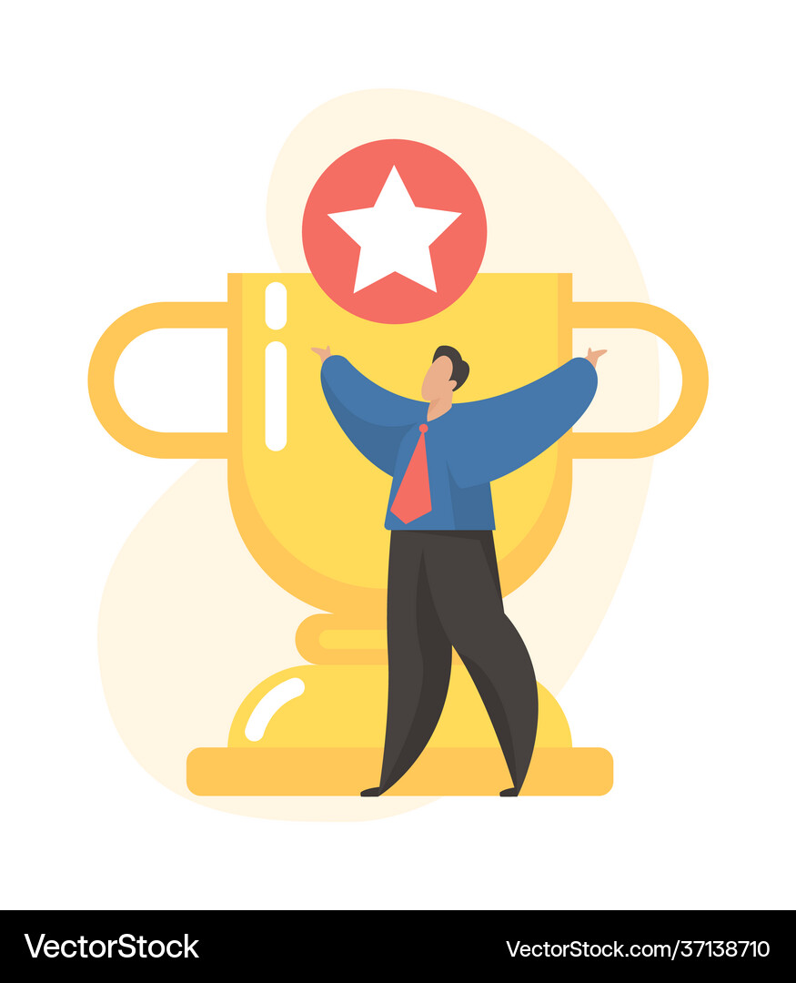 Successful business leader celebrating Royalty Free Vector