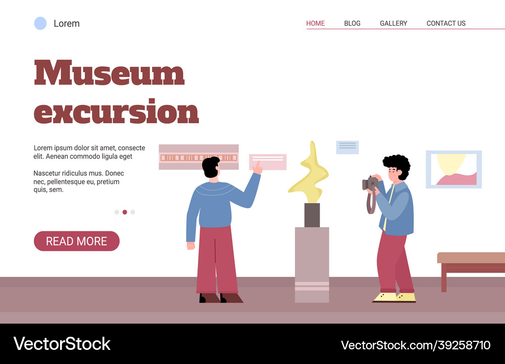 Web banner for ads about museum or art Royalty Free Vector