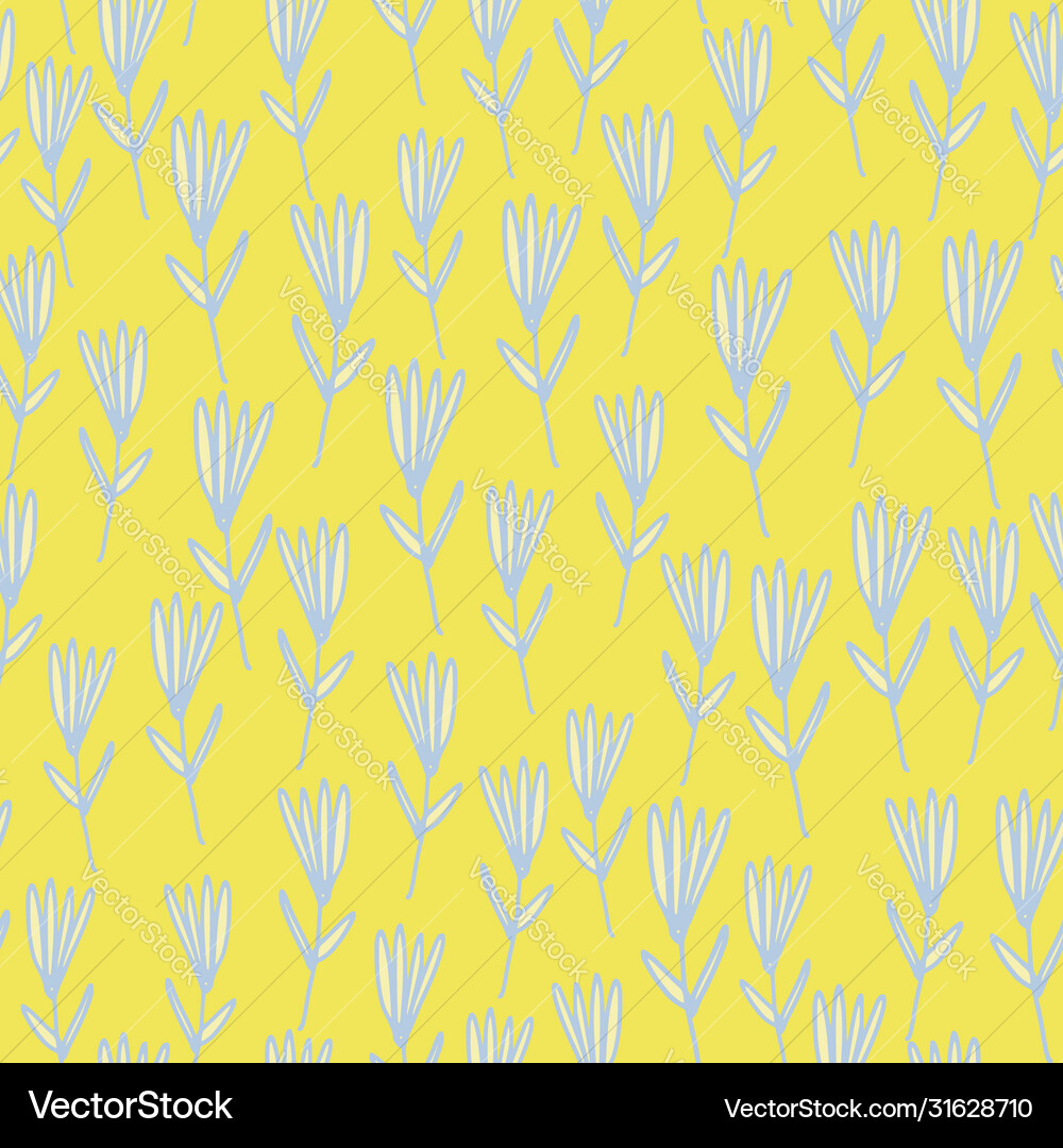 Yellow little forest flowers seamless pattern in Vector Image