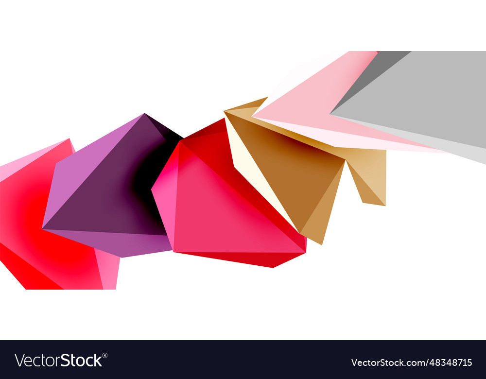 3d low poly triangle design elements Royalty Free Vector