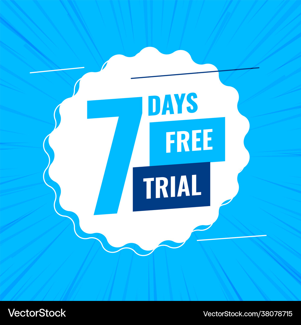 7 days or a week free trial background Royalty Free Vector