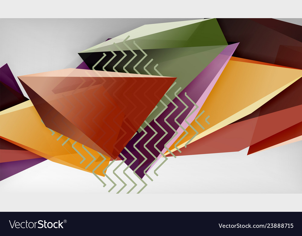 Abstract color triangles geometric background Vector Image