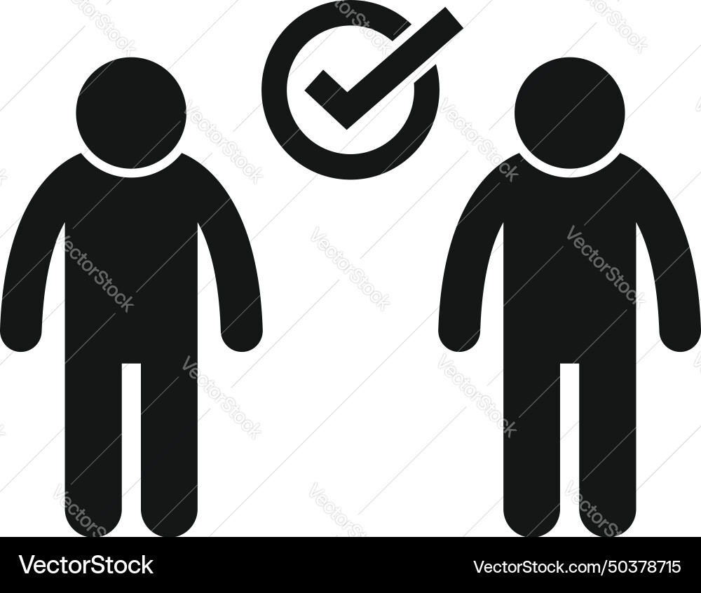 Approved social distance icon simple shake Vector Image