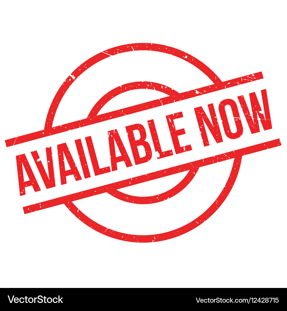 Available Now rubber stamp Royalty Free Vector Image