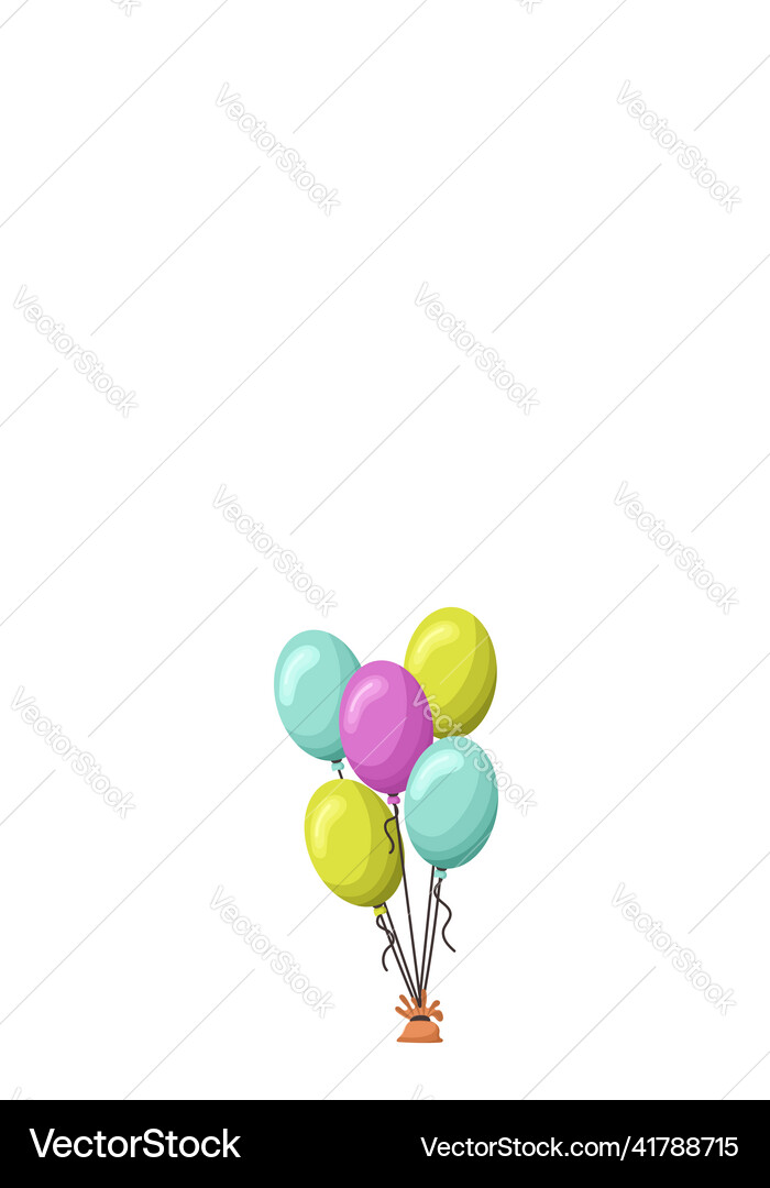 Balloon bunch party decor isolated on white Vector Image
