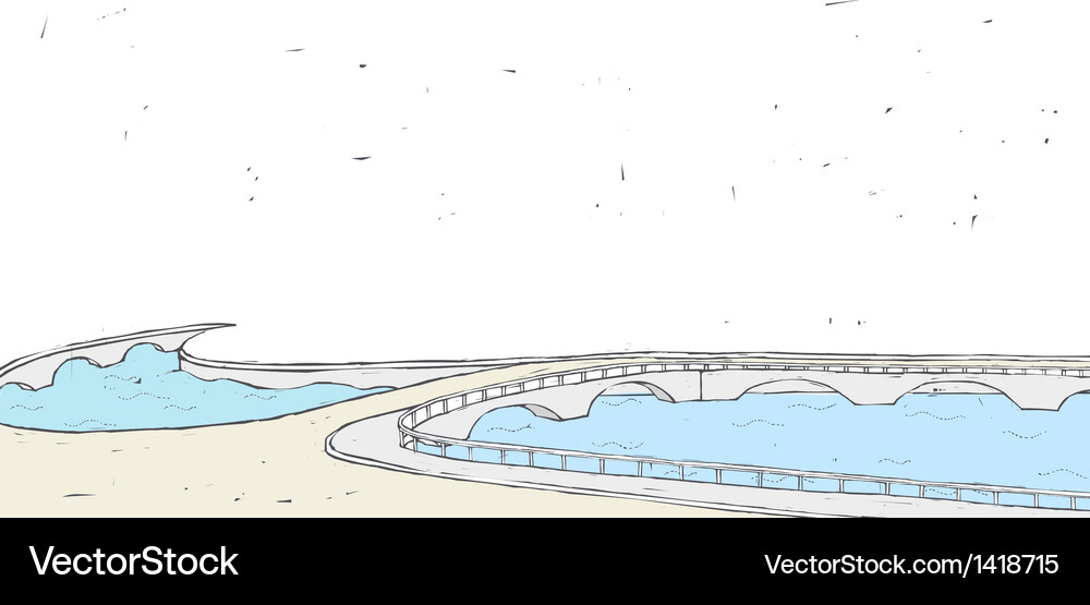 Bridge walkway Royalty Free Vector Image - VectorStock