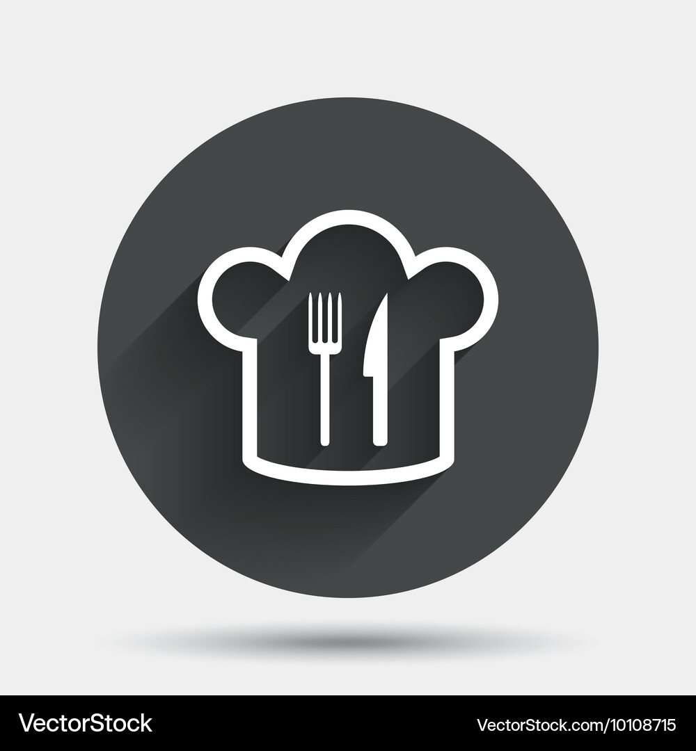 Chef hat sign icon cooking symbol Royalty Free Vector Image