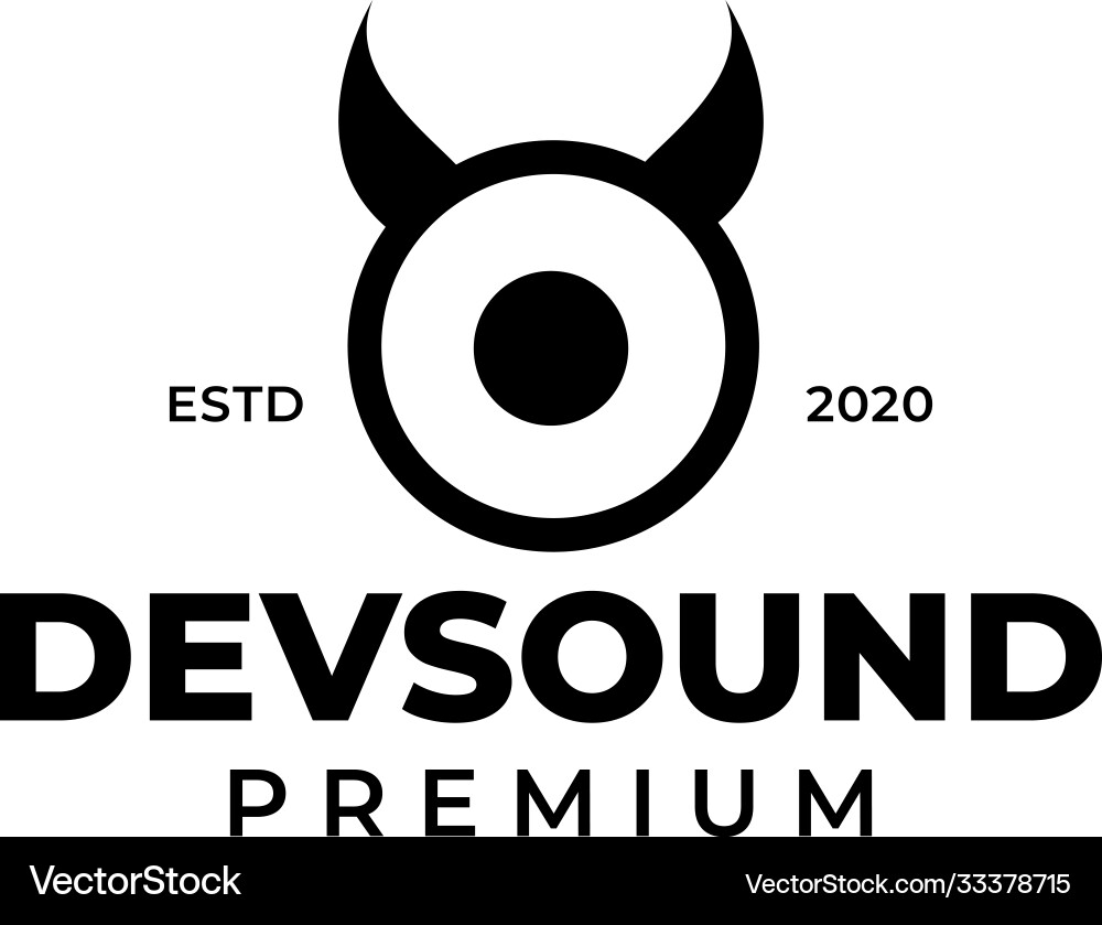 Circle disc music with face head logo design Vector Image