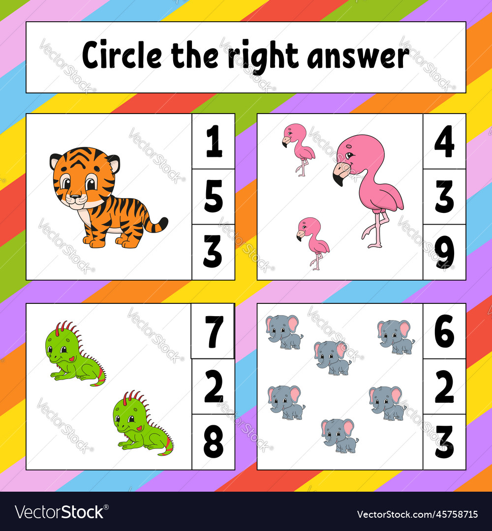 Circle the right answer education developing Vector Image