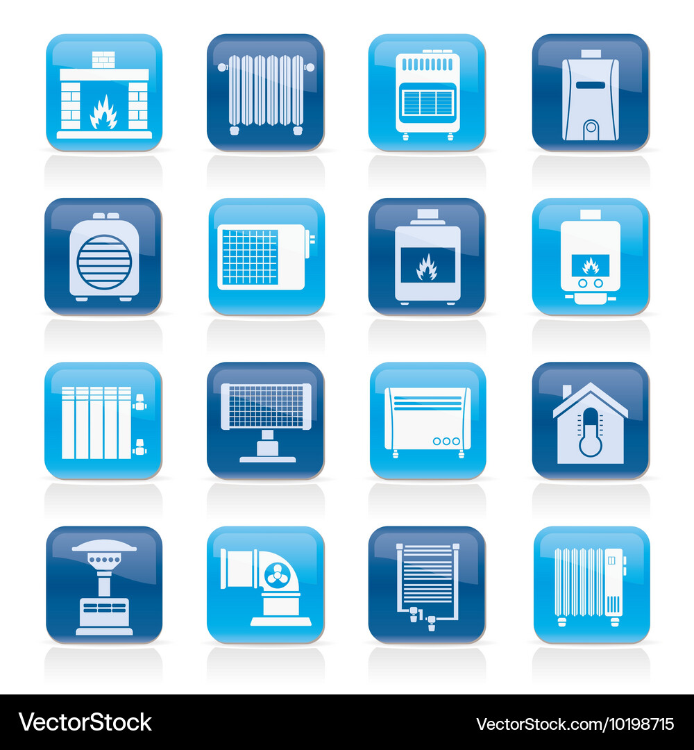Heating Appliance Icons Set Royalty Free Vector Image