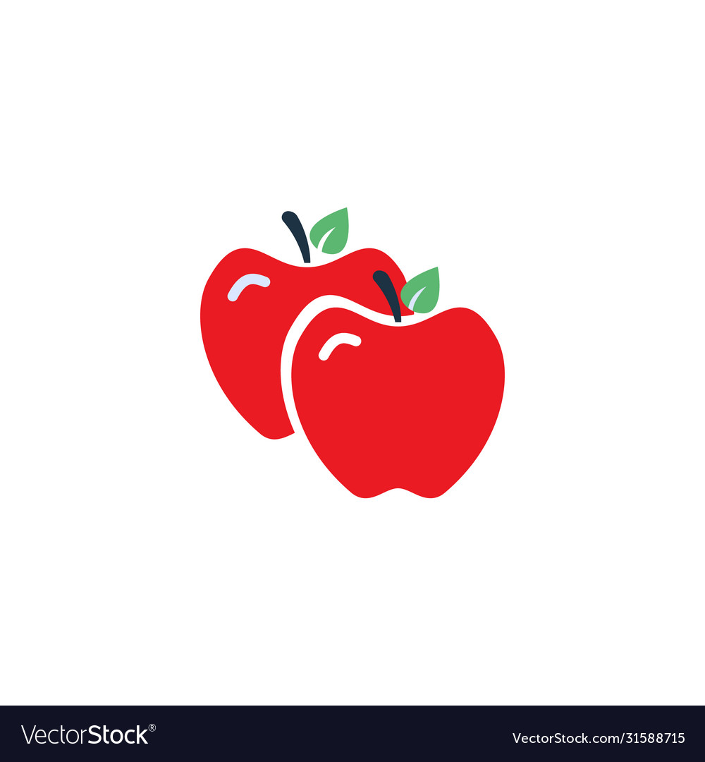 Icon apple on white background in flat design Vector Image