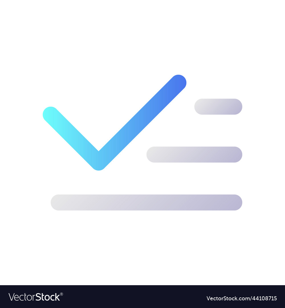 List and checkmark pixel perfect flat gradient Vector Image List and checkmark pixel perfect flat gradient Vector Image