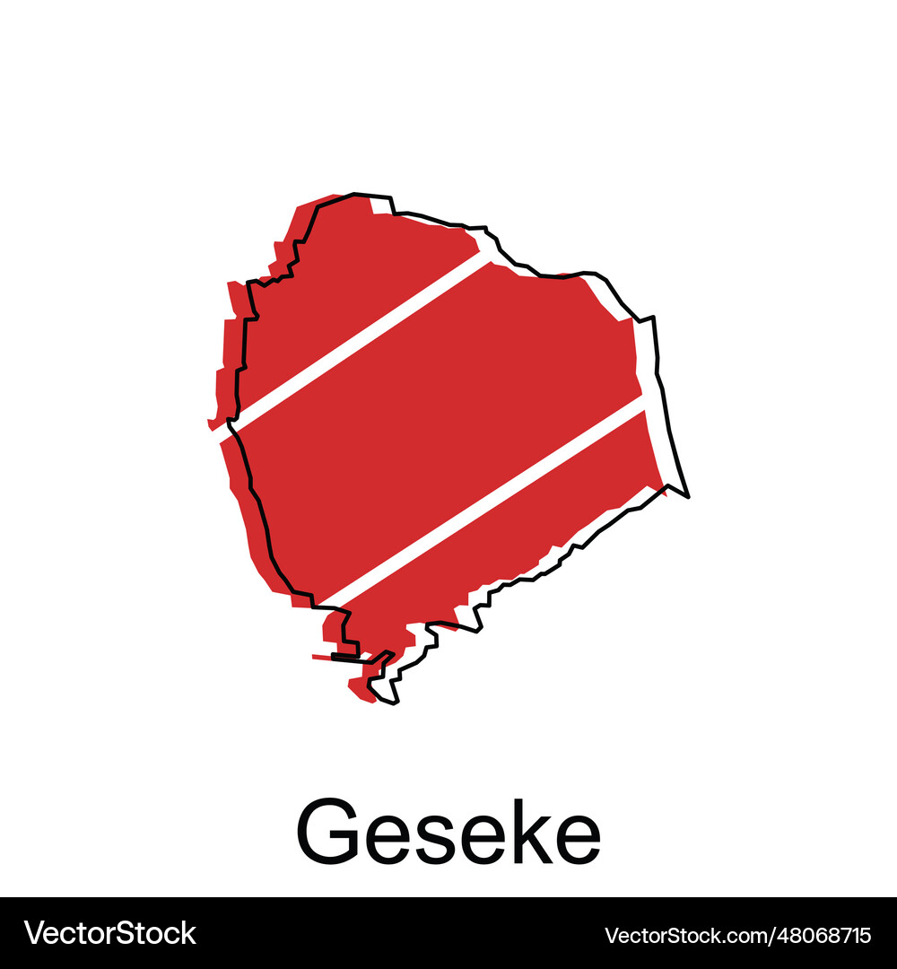 Map of geseke design template geometric Royalty Free Vector