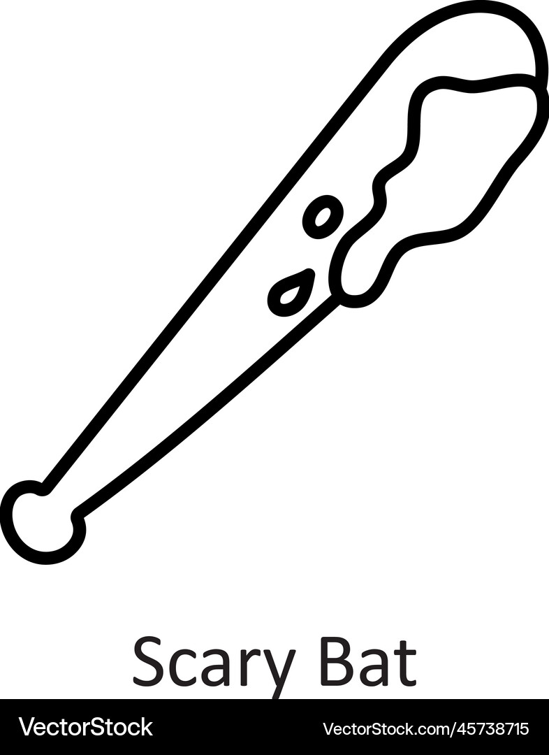 Scary bat outline icon design Royalty Free Vector Image