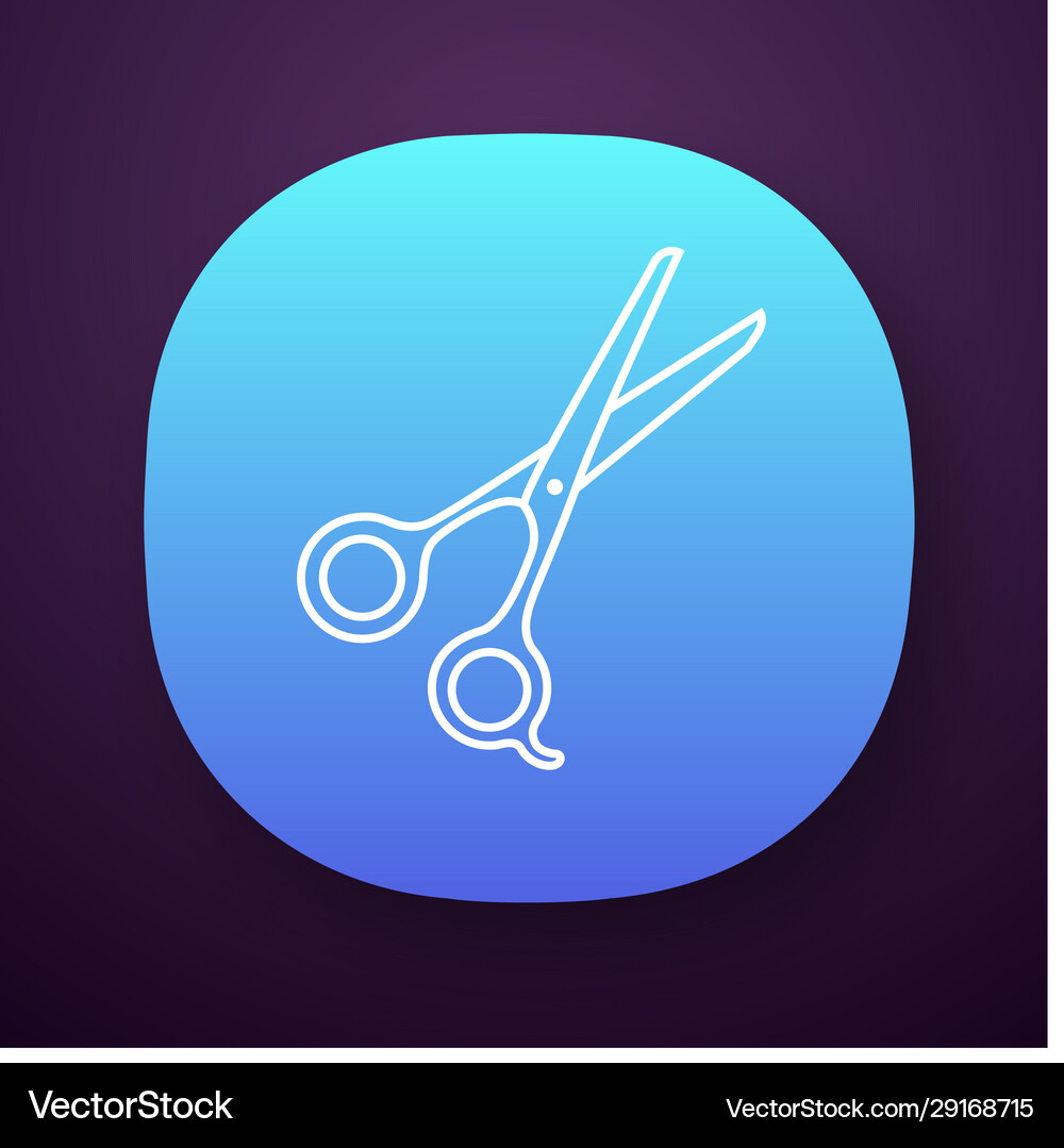 Scissors app icon haircutting shears cutting Vector Image