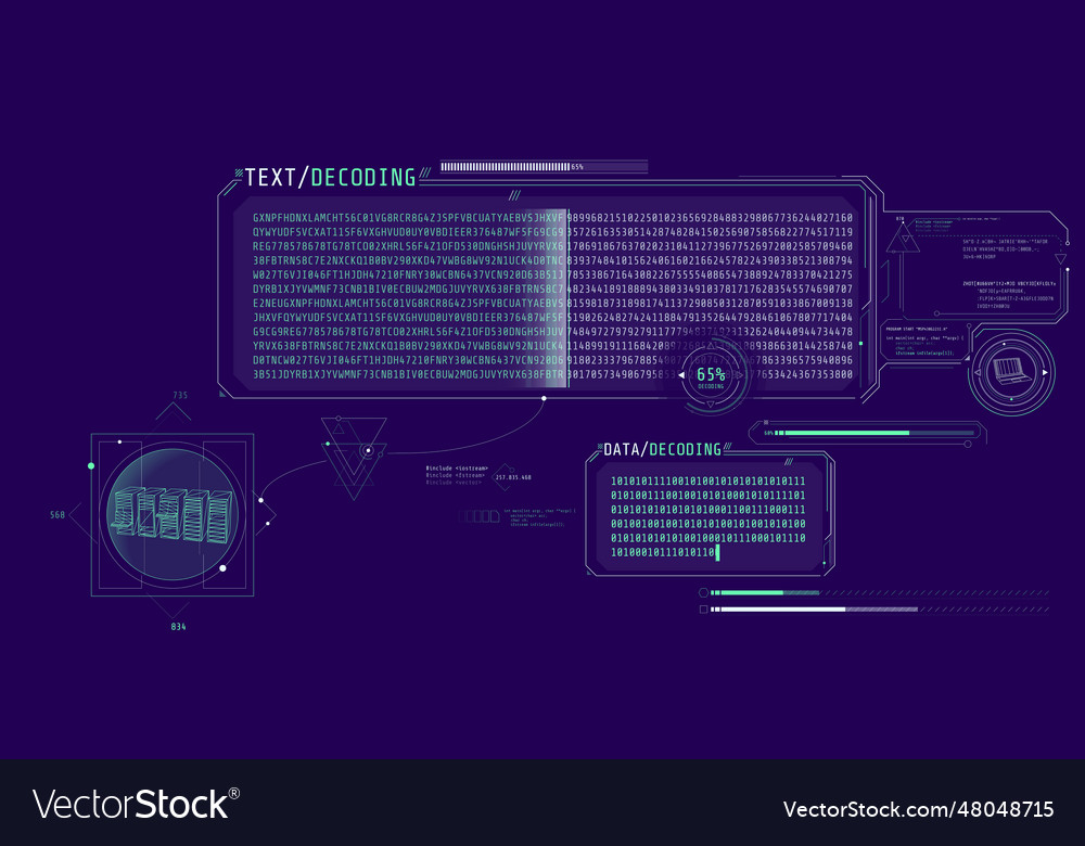 Server data processing interface with text Vector Image