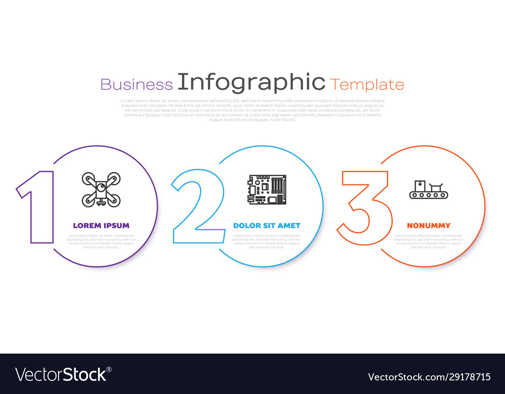 Set line drone flying with action camera Vector Image